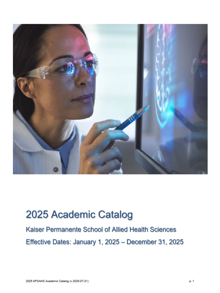 Kaiser Permanente School of Allied Health 2025_Academic_Catalog | PDF