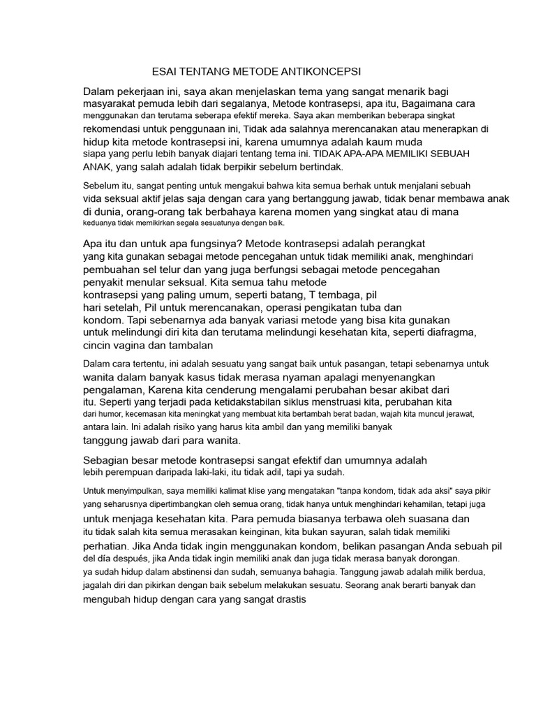 ESAI TENTANG METODE ANTIKONSEPSI | PDF