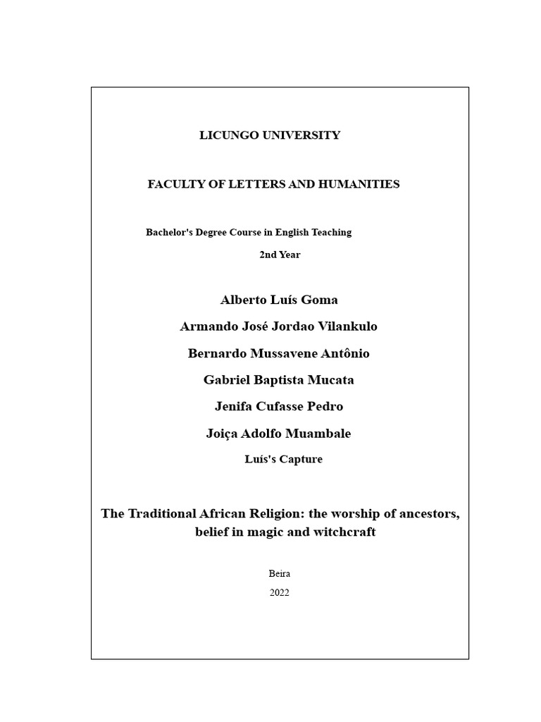 Traditional African Religion Overview | PDF | Witchcraft | Rituals
