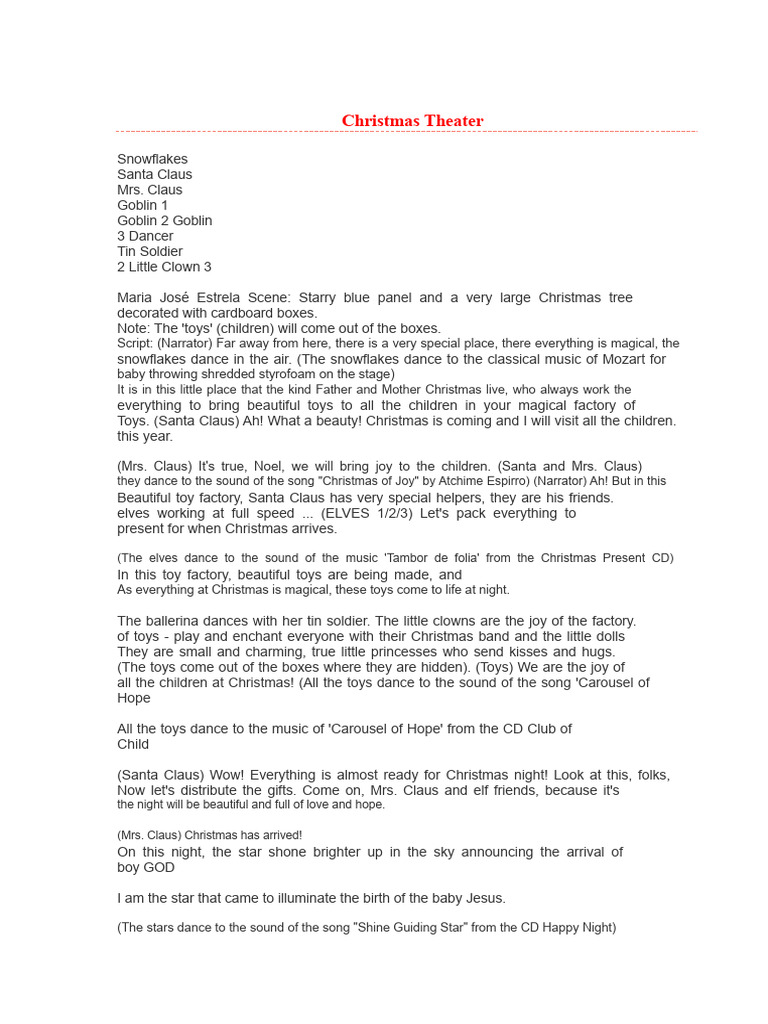 Christmas Theater Script for Kids | PDF | Christmas | Santa Claus