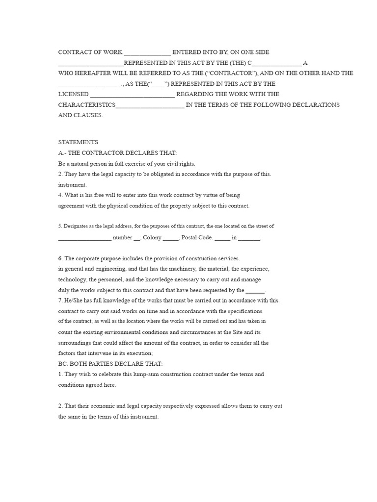Fixed Price Construction Agreement | PDF | Business Law | Civil Law ...