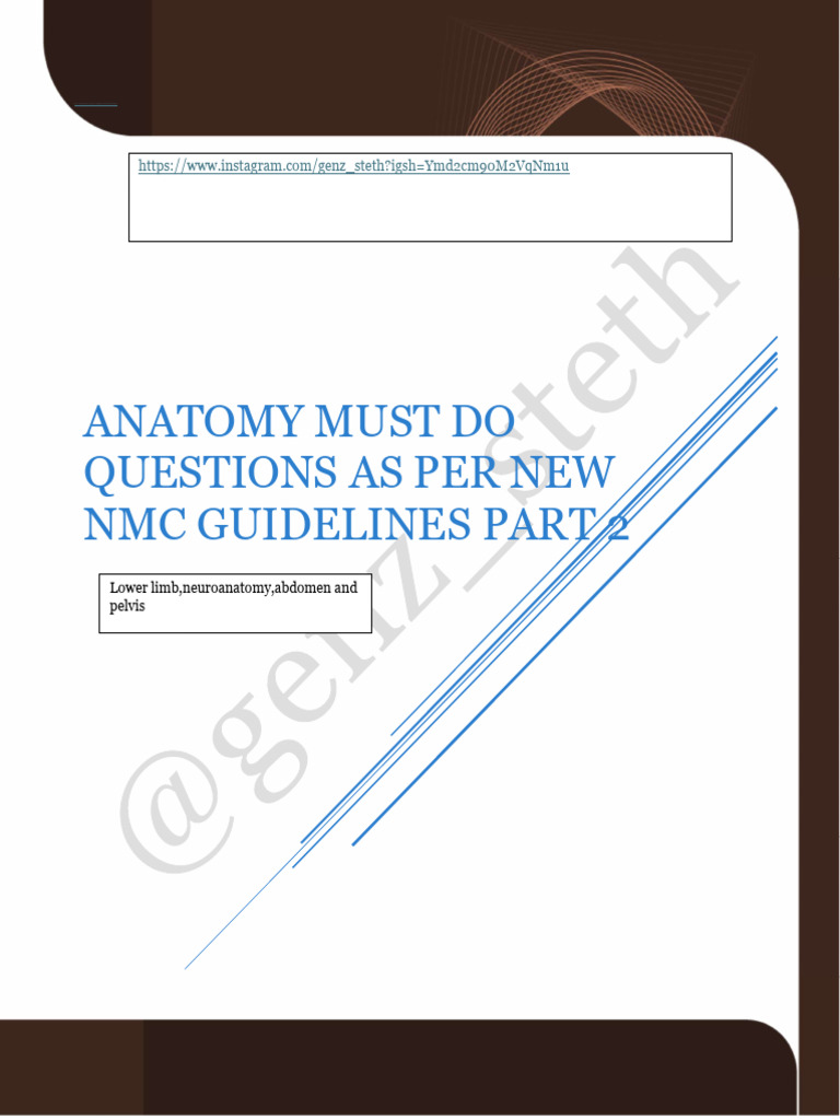 New NMC Pattern Anat Part 2 | PDF | Foot | Knee