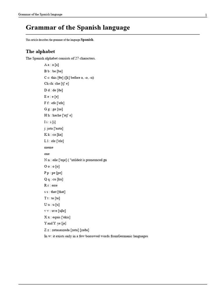 Grammar of The Spanish Language | PDF | Verb | Morphology