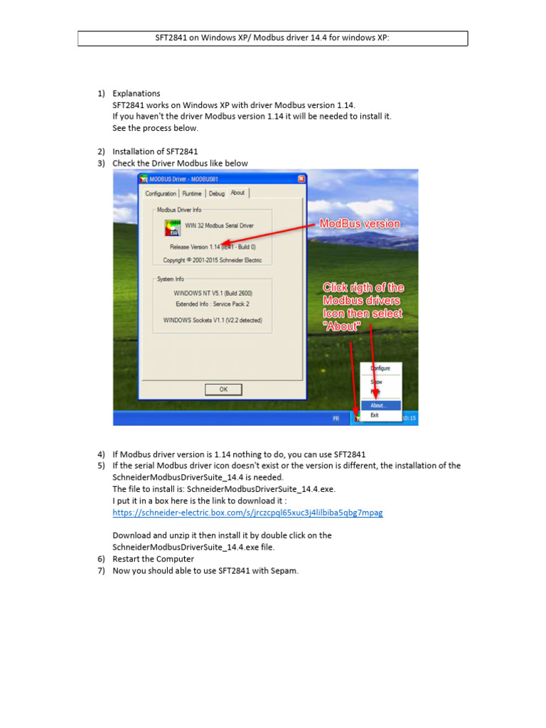 SFT2841 On Windows XP Modbus Driver 14.4 For Windows XP | PDF