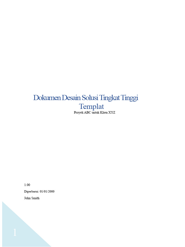 Template Dokumen Desain Solusi Tingkat Tinggi | PDF