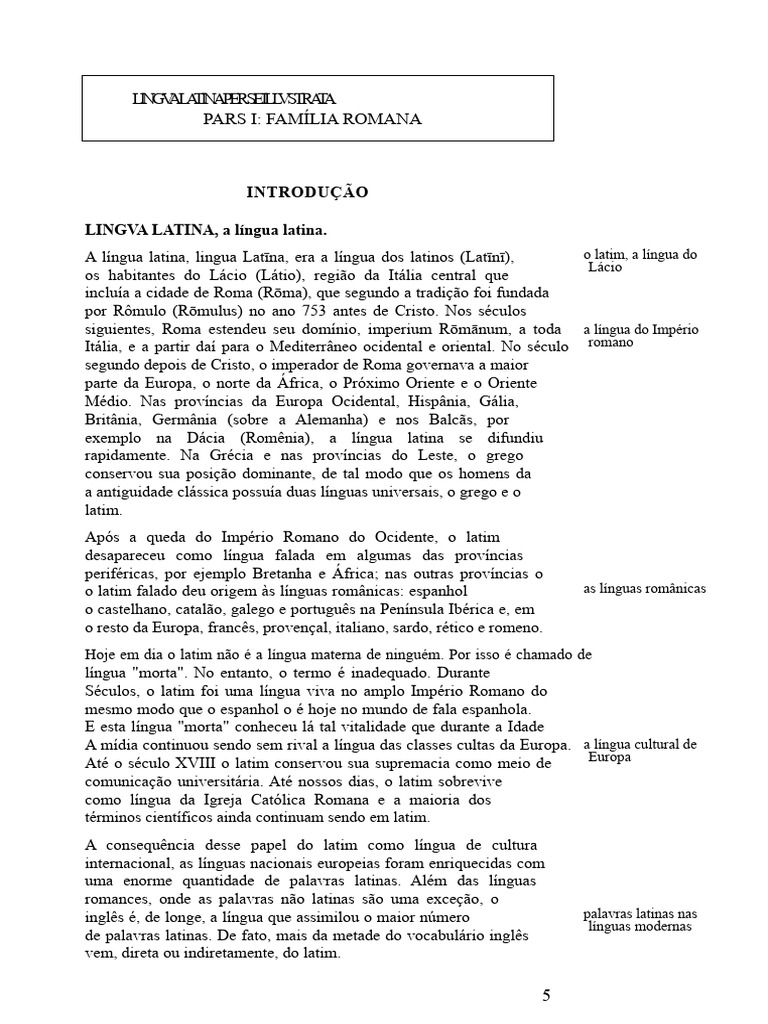 Introdução ao Latim e sua Evolução | PDF | Latim | Império Romano