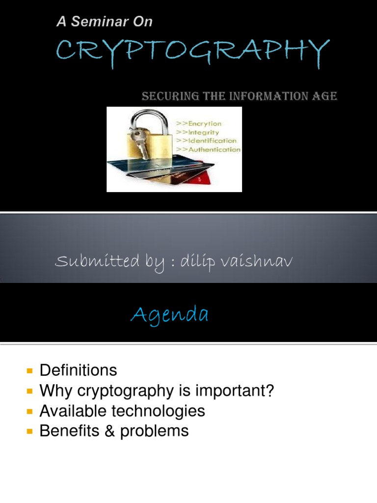 Cryptography Presentation Pdf Cryptography Key Cryptography