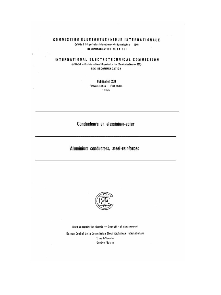 Iec-209 - Conductores de Aluminio, Reforzados Con Acero | PDF ...