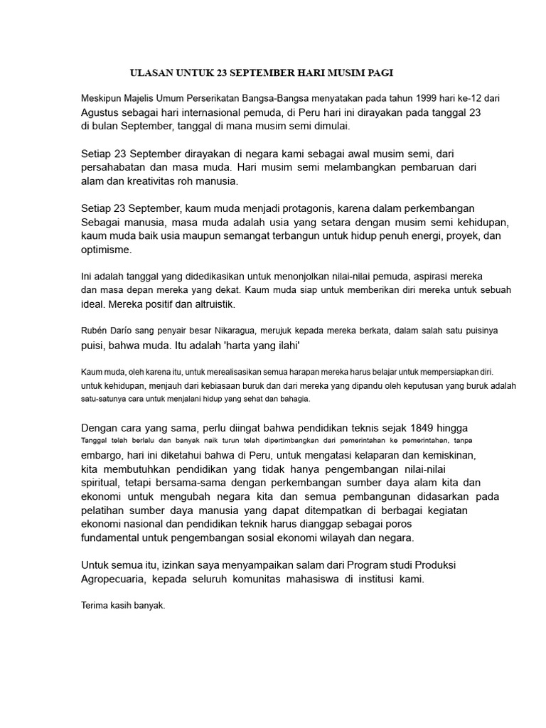 Ulasan Untuk 23 September Hari Musim Semi | PDF