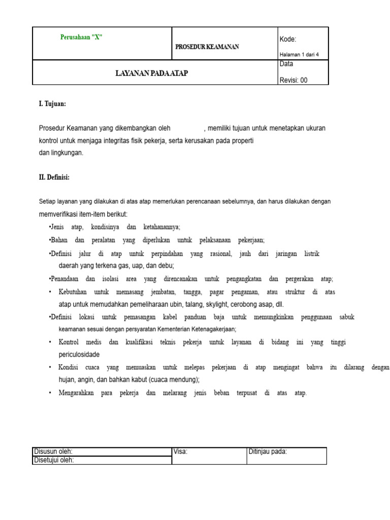 Model Prosedur Layanan Atap | PDF