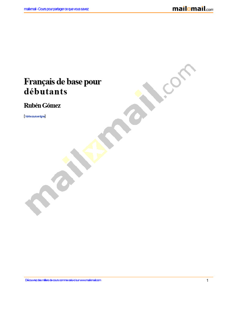 Français de Base Pour Débutants | PDF | Langue française | Verbe