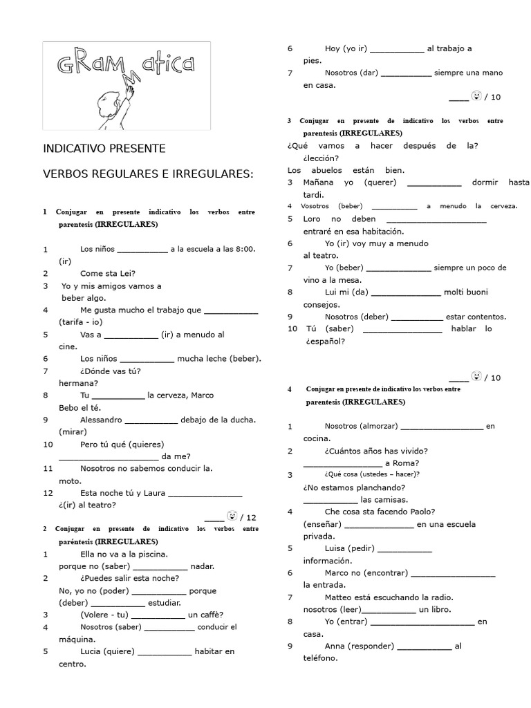 Presente Indicativo Repaso | PDF