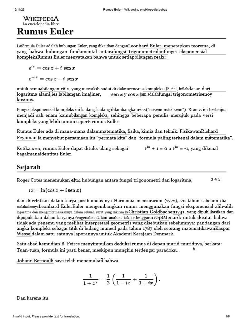 Rumus Euler | PDF