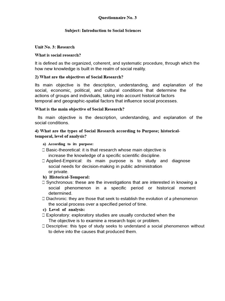 Questionnaire 3 - INT SOCIAL SCIENCES - SOC UASD | PDF | Quantitative ...