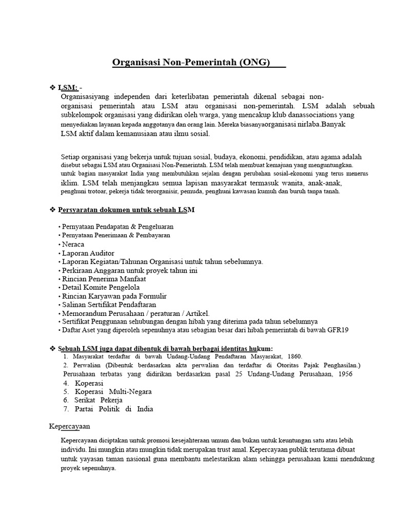 LSM dan jenis-jenisnya | PDF