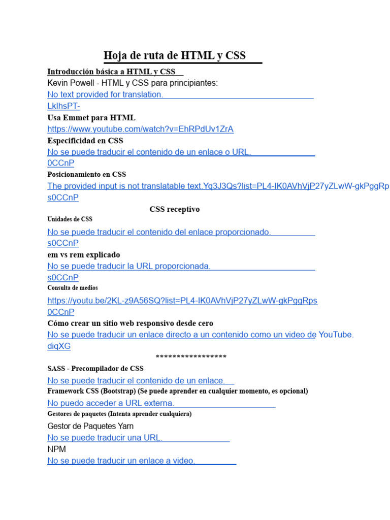 Hoja de Ruta de CSS | PDF