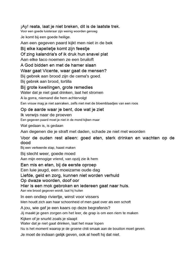 Zegswijzen, Spreuken en Proverbia Van Abi | PDF
