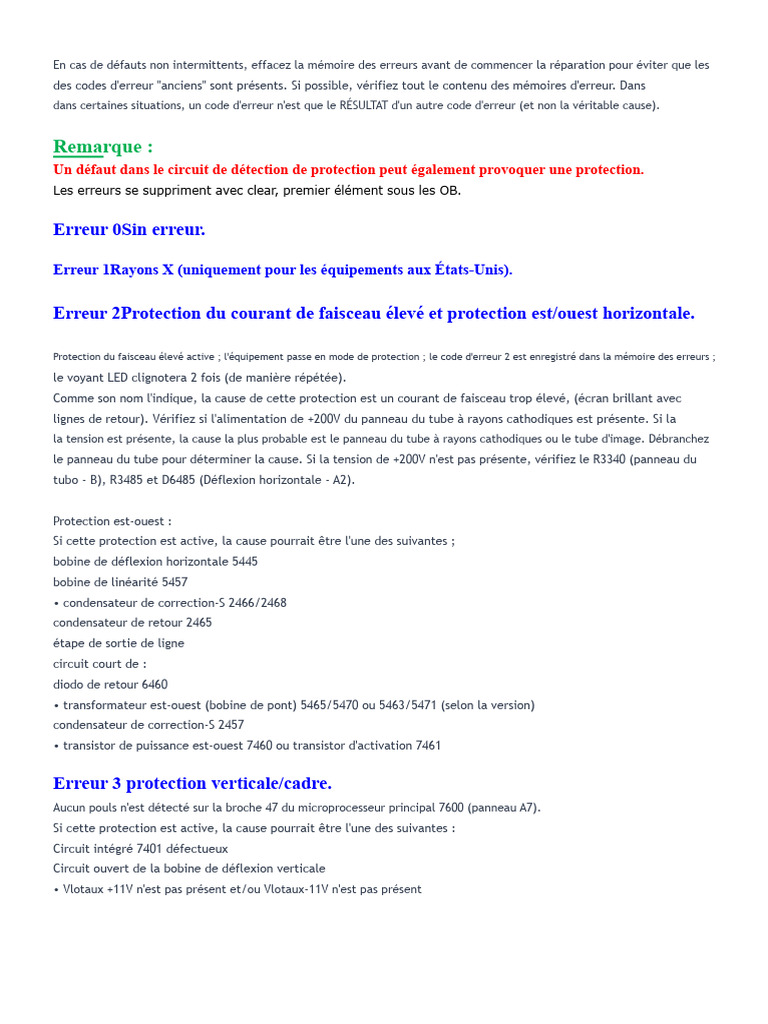 Codes d'erreur Philips et solutions techniques | PDF | Modèle de ...