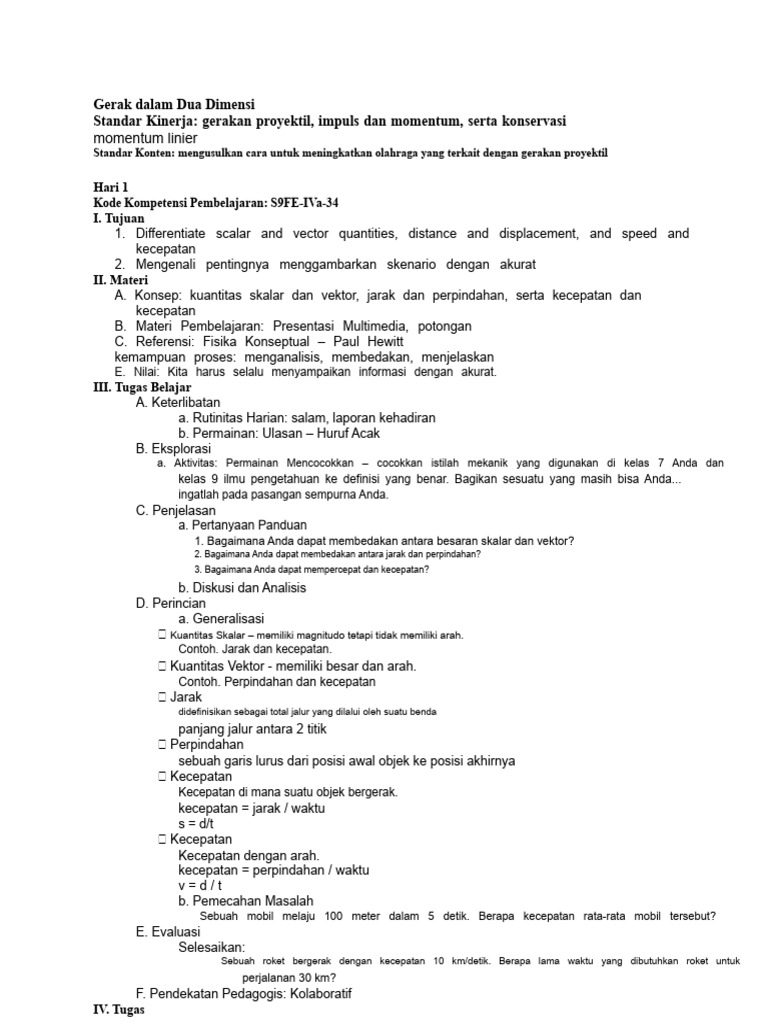 Gerakan Proyektil dan Percepatan Fisika | PDF
