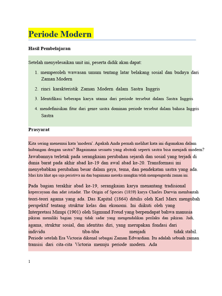 Catatan Periode Modern B.A. | PDF