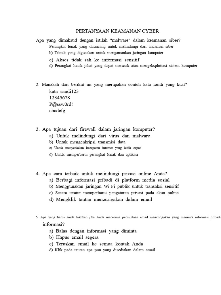 Panduan Keamanan Siber dan Praktik Terbaik | PDF