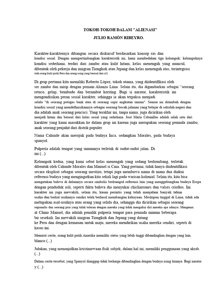 Karakter Dalam Alienasi | PDF