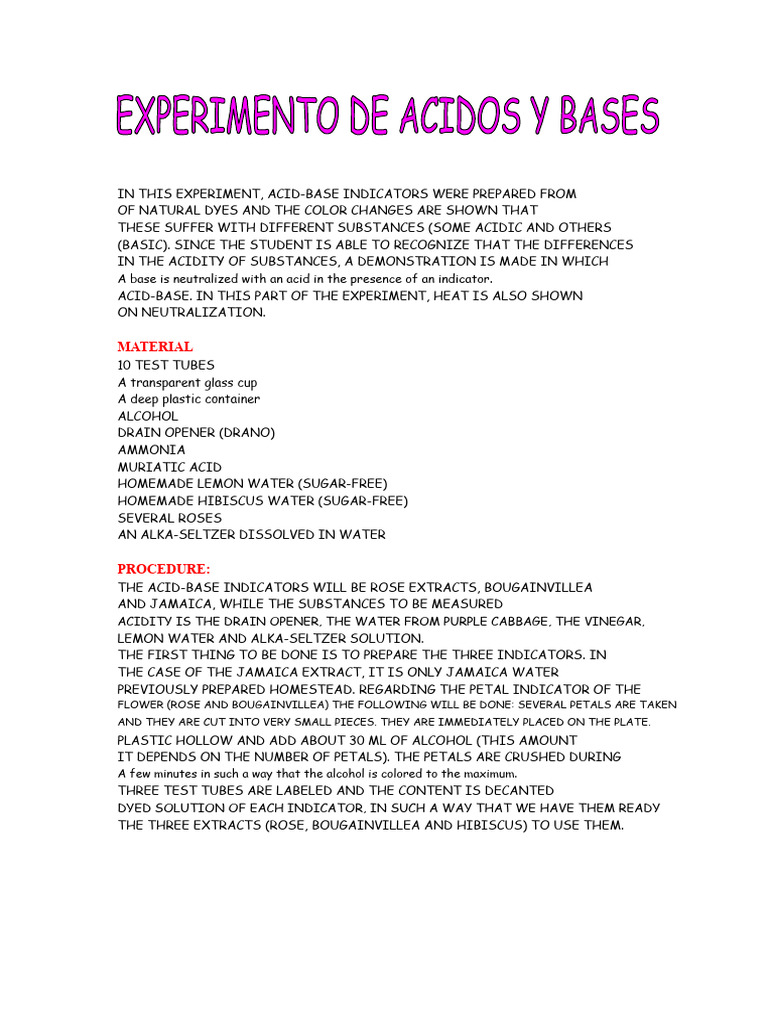 Practice of Acids and Bases | PDF | Acid | Chemical Substances