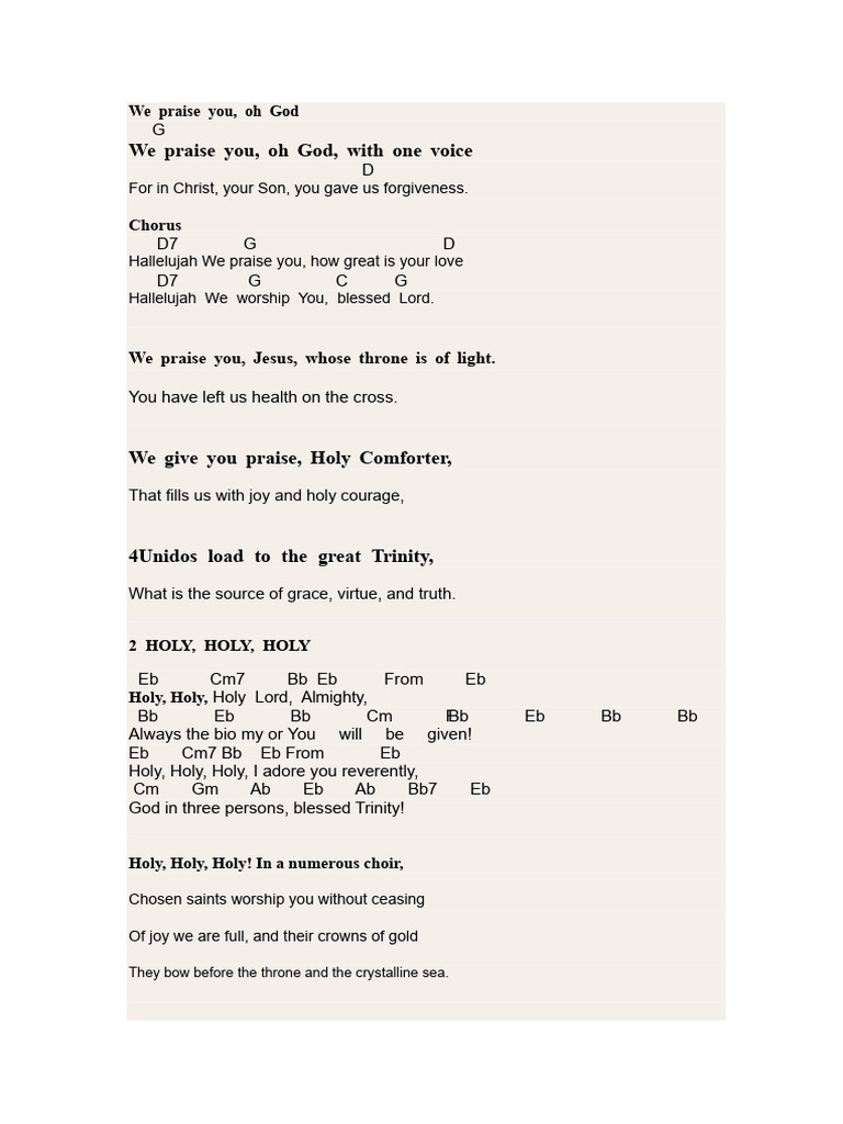 hymn book of faith and praise with chords.docx | PDF | Glory (Religion ...