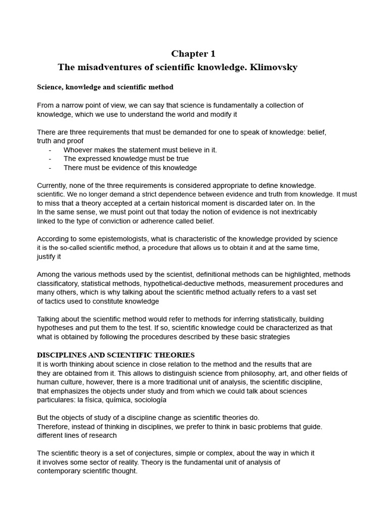 Klimovsky Chapter 1 | PDF | Epistemology | Truth