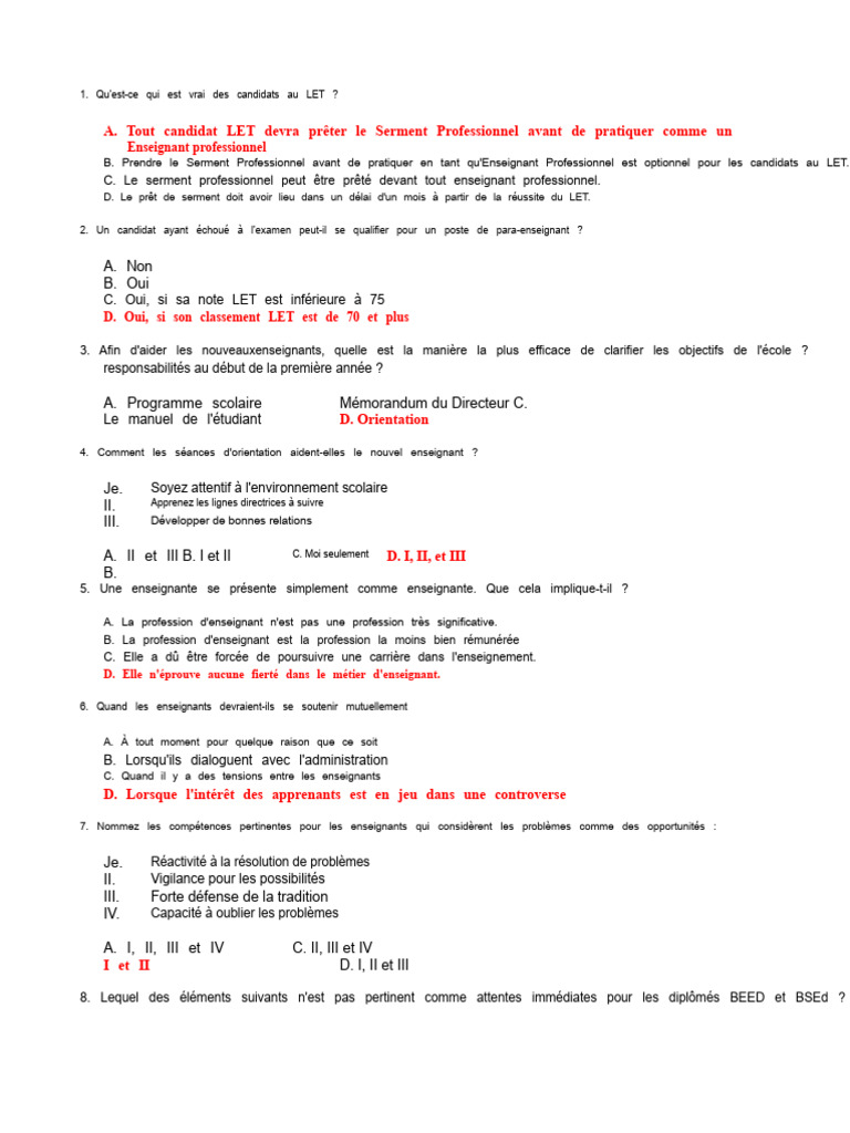 Conditions et attentes pour les enseignants | PDF | Apprentissage ...