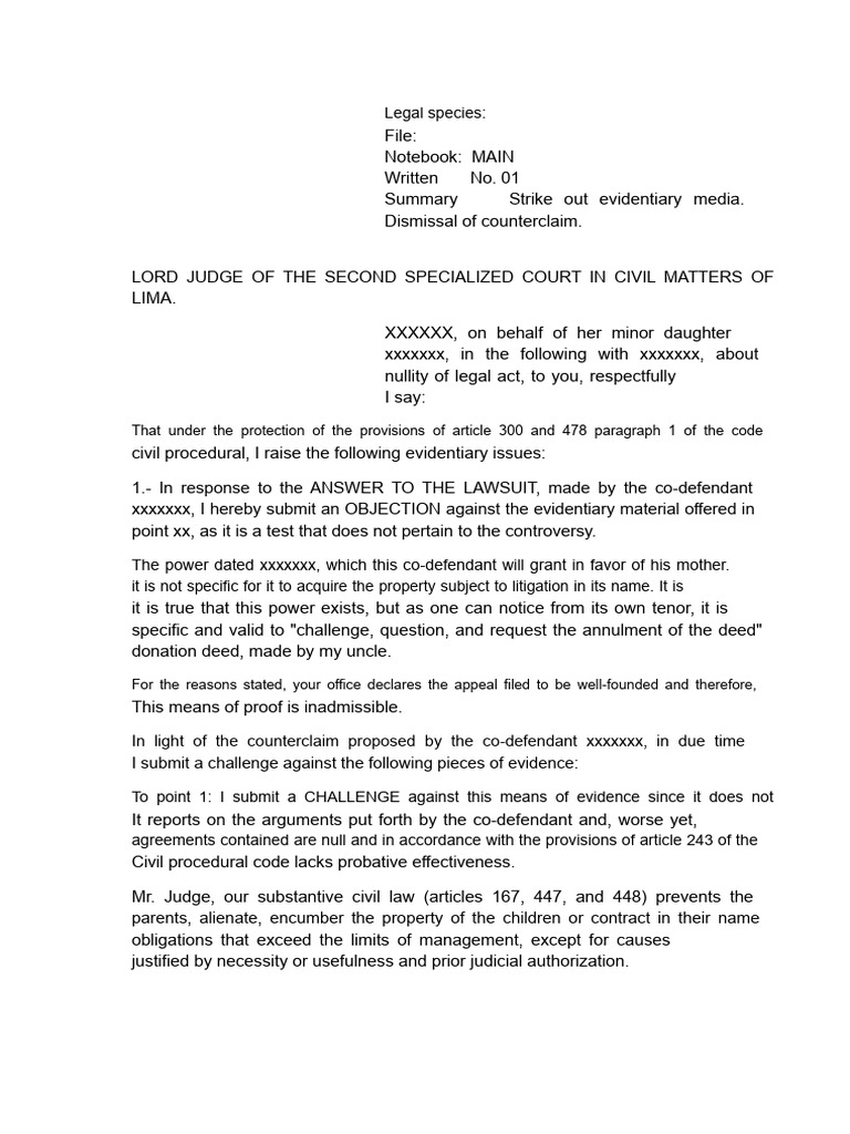 Written Challenge of Evidentiary Means Santiago | PDF | Lawsuit ...