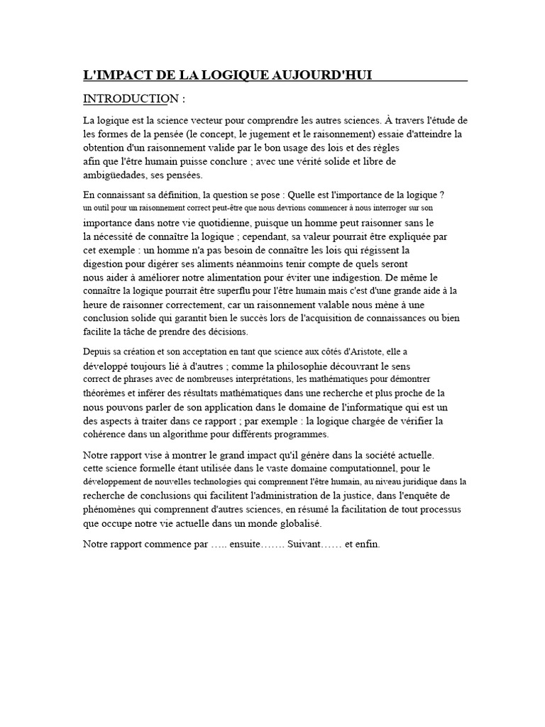 Impact de la logique sur l'informatique | PDF | Informatique ...