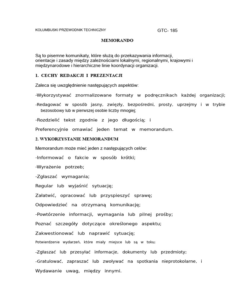 Memorandum Norma Gtc 185 | PDF