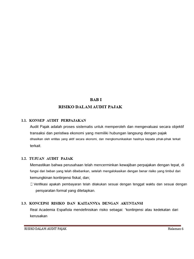 Risiko dalam Audit Pajak dan Kontrol | PDF
