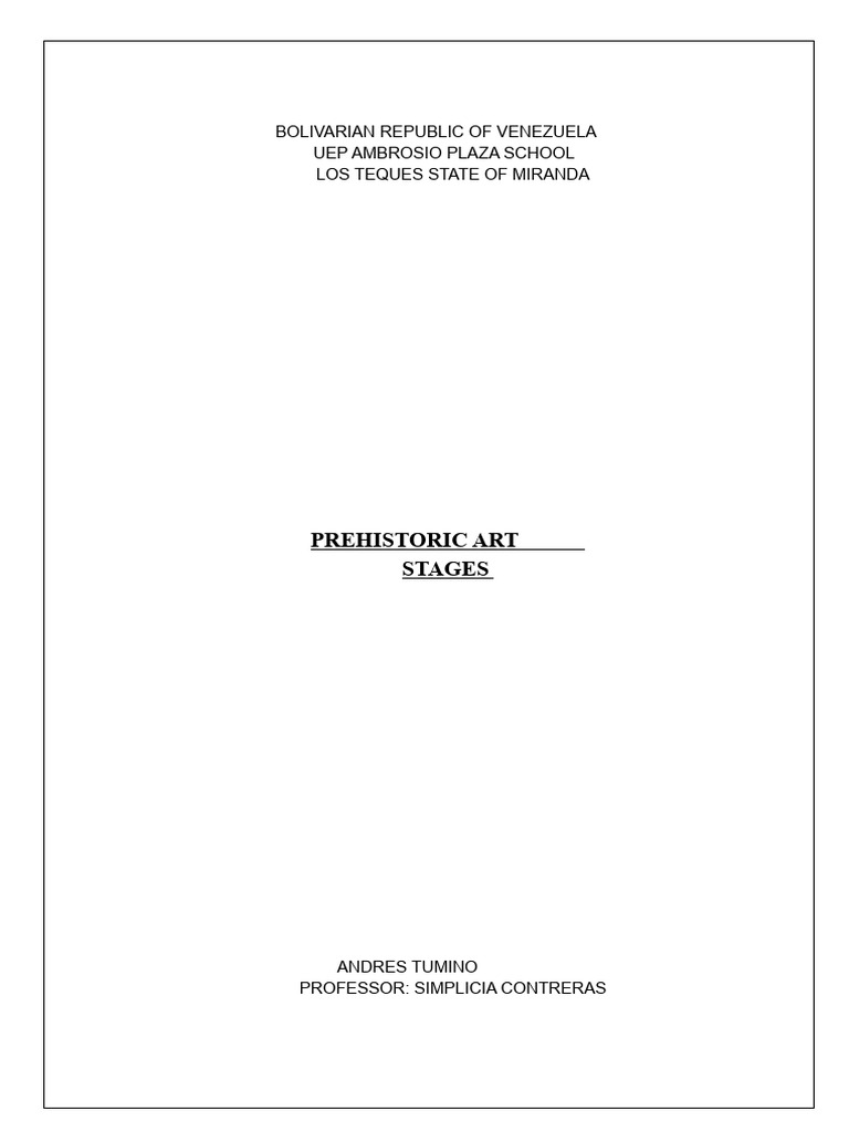 Stages of Prehistoric Art | PDF | Paleolithic | Neolithic
