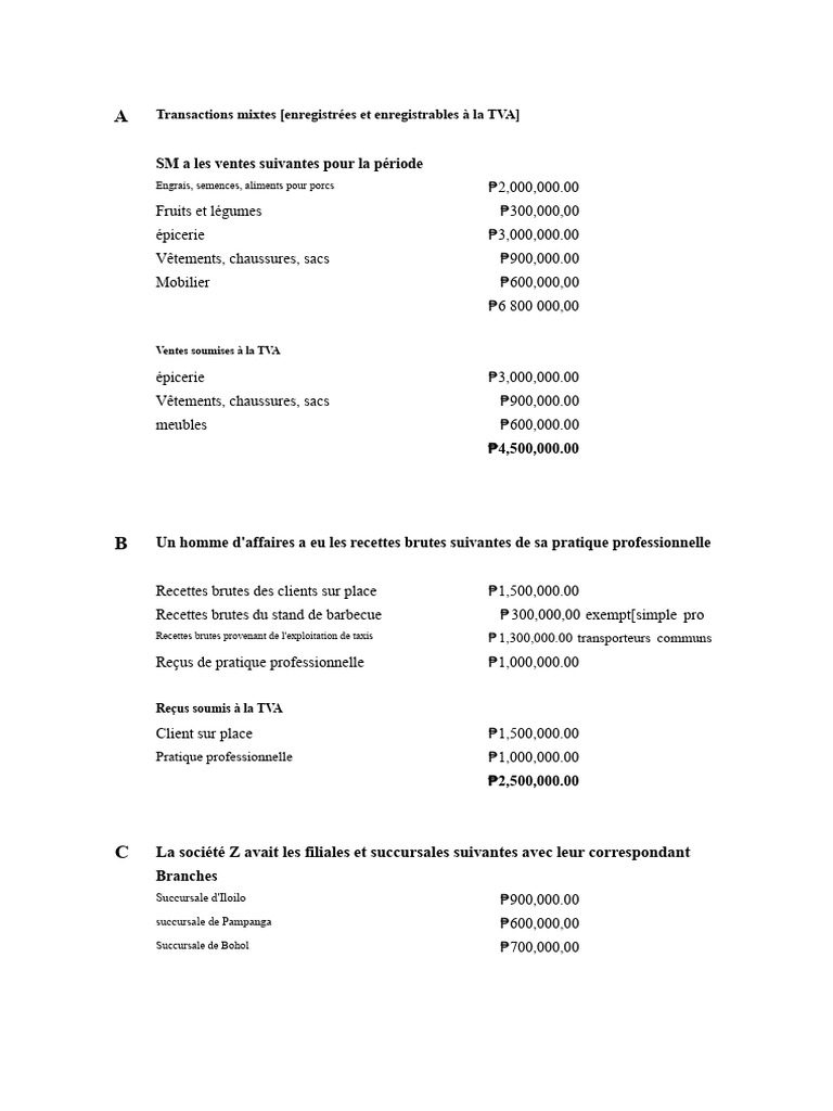 Calcul et classification de la TVA | PDF | Taxe sur la valeur ajoutée ...