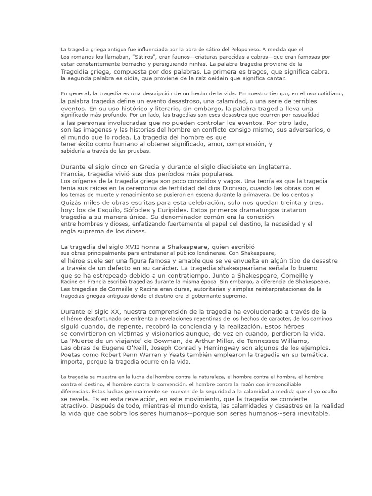 Tragedia Griega: Orígenes y Evolución | PDF | Tragedia | Tragedia griega