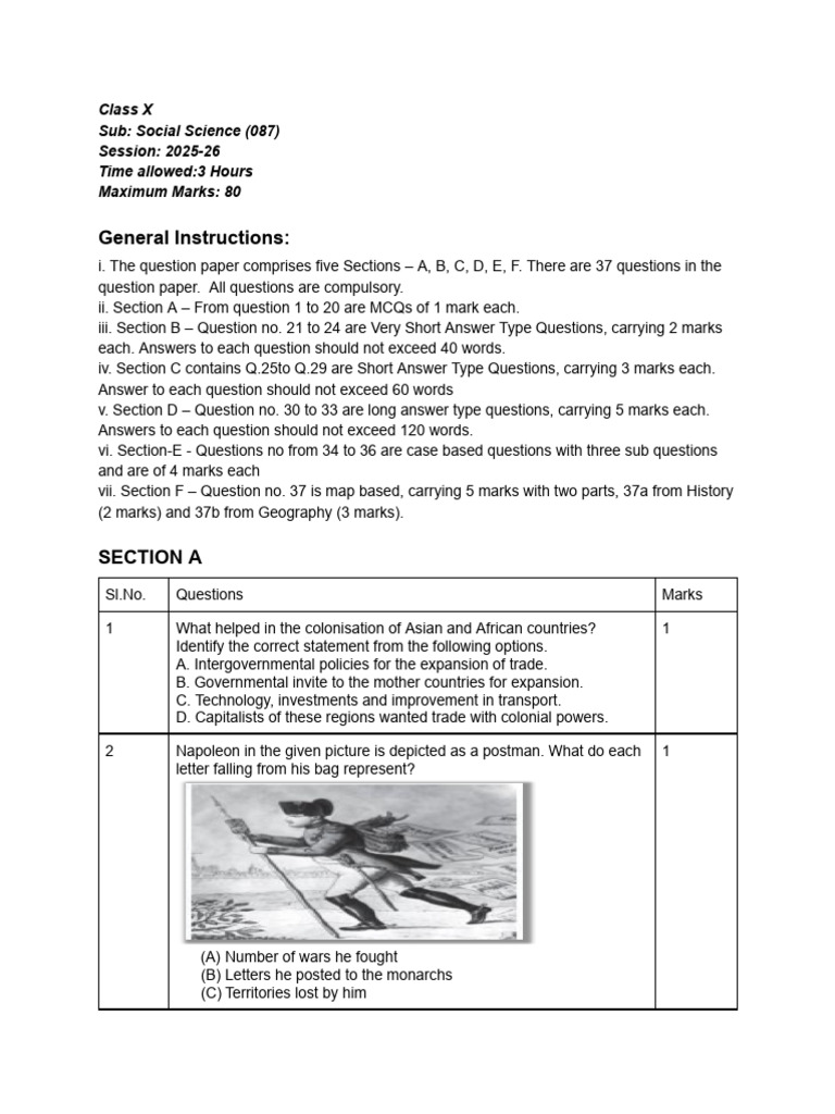 Cbse Class 10 Social Scie Half Yearly Sample Paper | PDF | Pollution