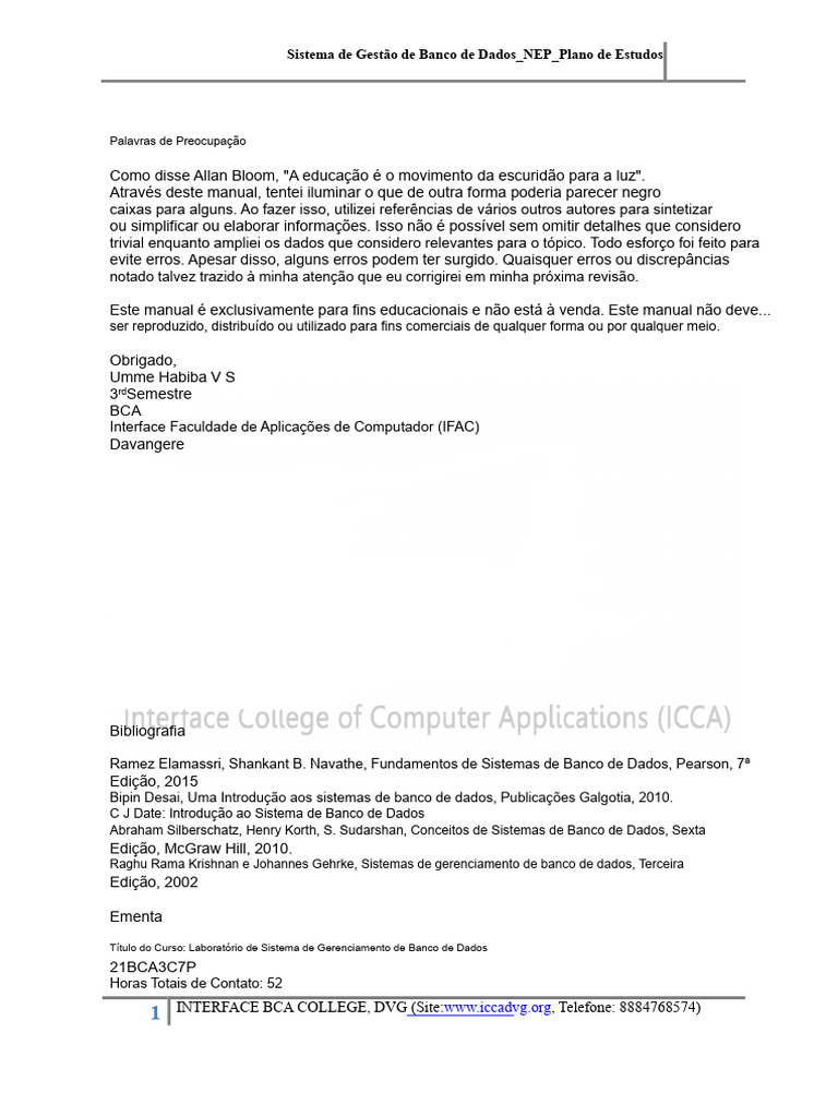 Manual de Laboratório de DBMS_NEP | PDF | Tabela (banco de dados) | PL/SQL