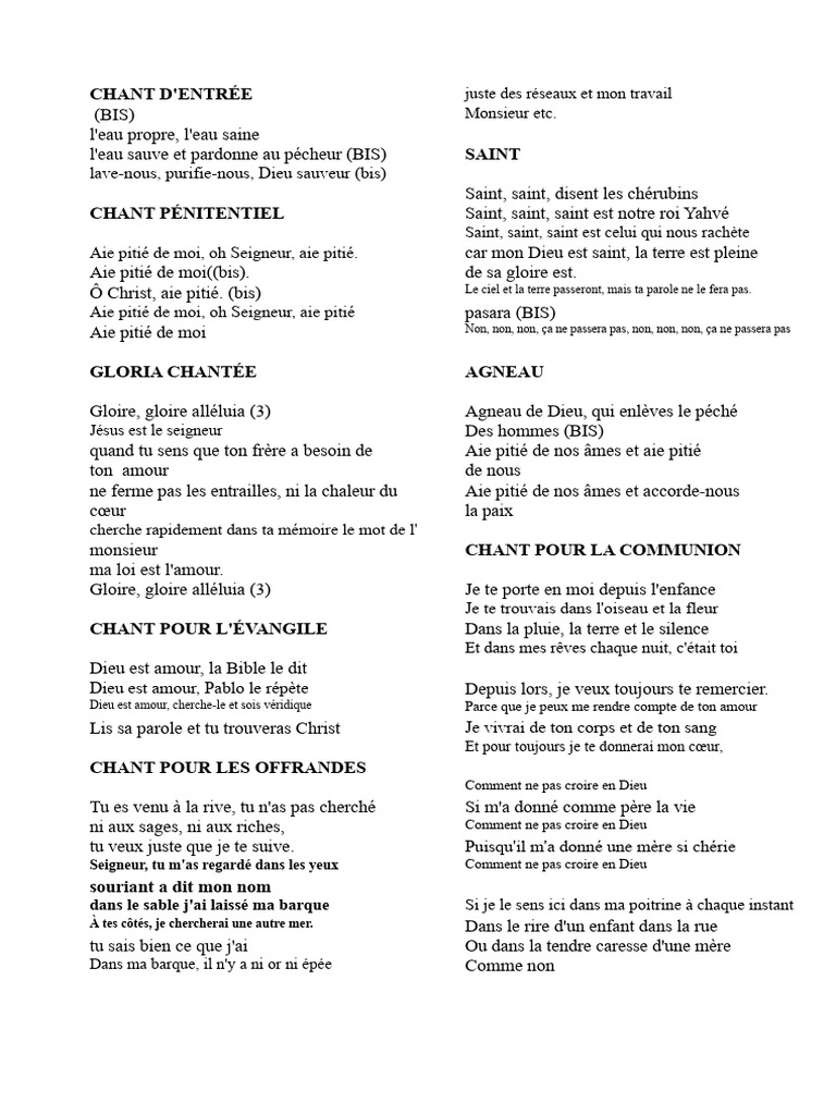 Chants de Prière et de Louange Religieuse | PDF | Saint | Marie, mère ...