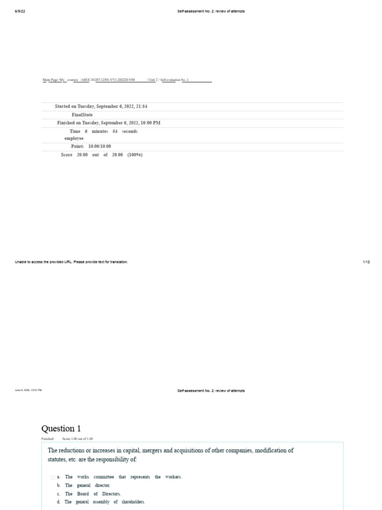 Self-Assessment Review: Business Concepts | PDF | Joint Stock Company ...