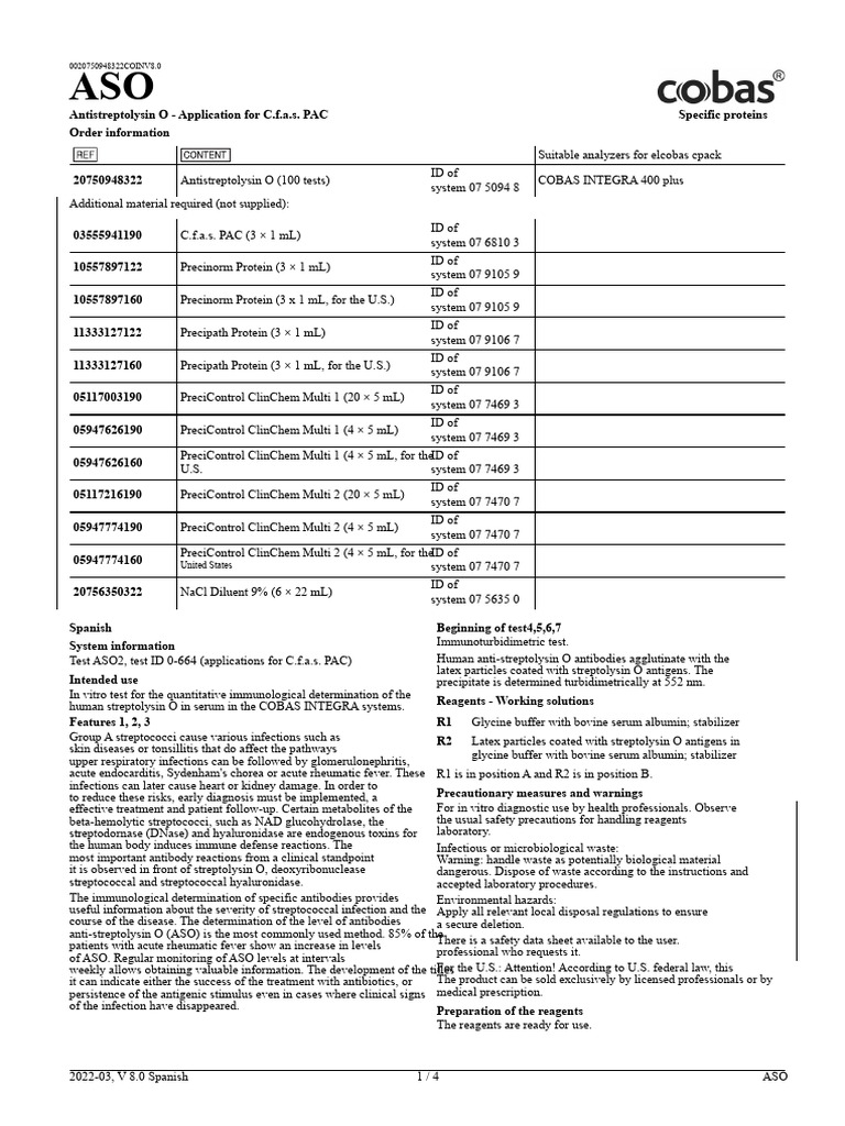 Insert ASO 0020750948322COIN V8 en | PDF | Infection | Detection Limit