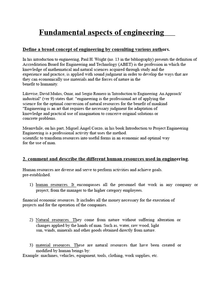 Fundamental Aspects of Engineering | PDF | Engineering | Knowledge