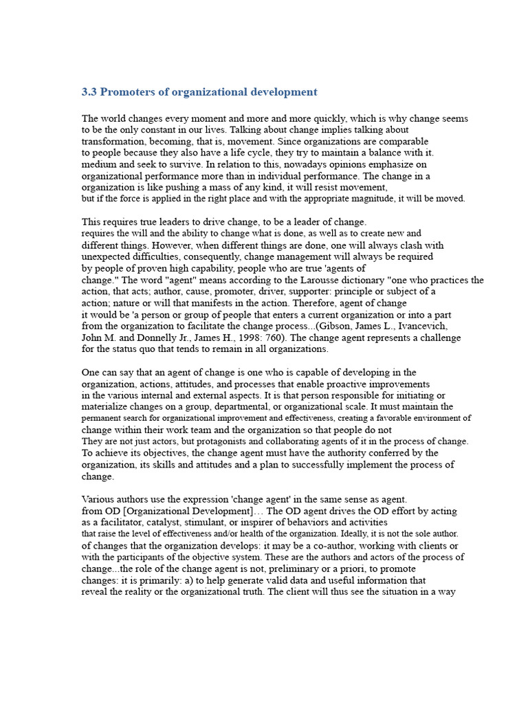 3.3 Change Promoters | PDF | Organization Development | Social Psychology