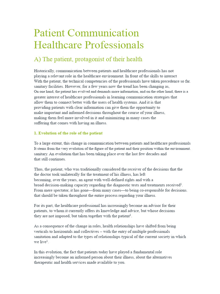 Patient Communication | PDF | Health Care | Communication