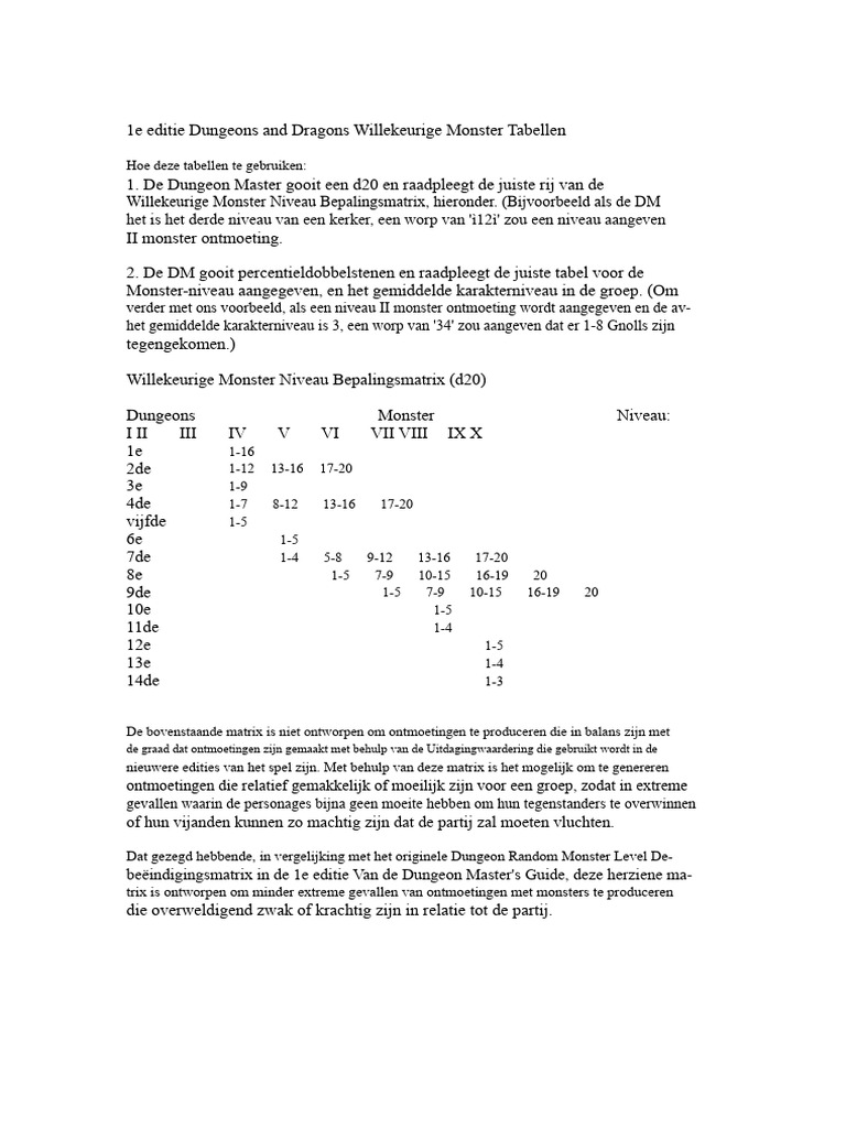 1E Ontmoetings Tabellen | PDF