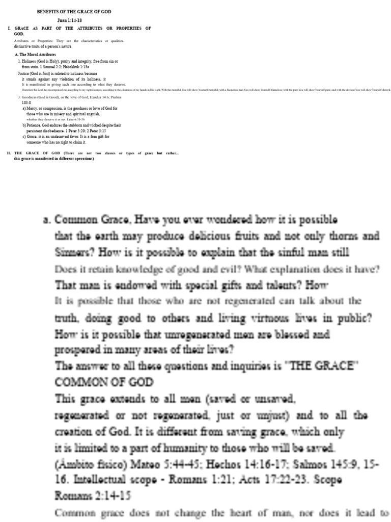 Benefits of the Grace of God 28122013 | PDF | Grace In Christianity ...