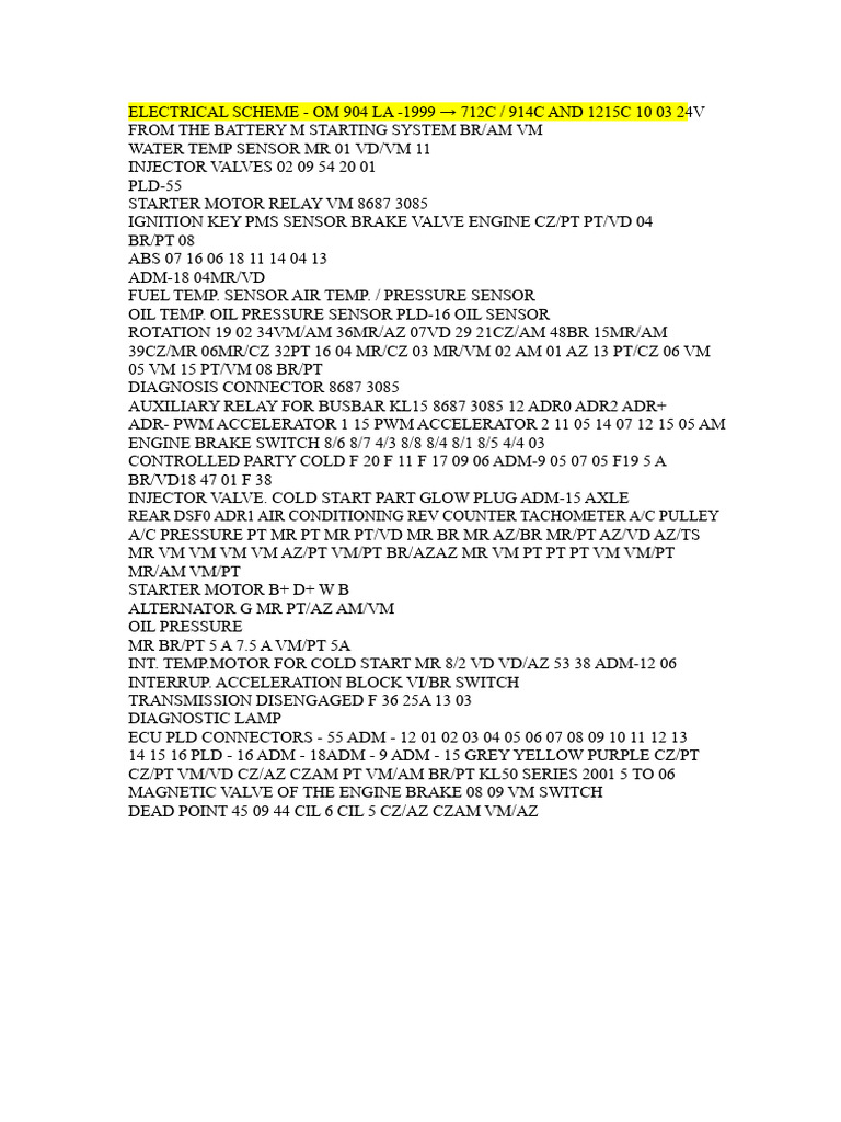 Electrical Schema Om904la | PDF