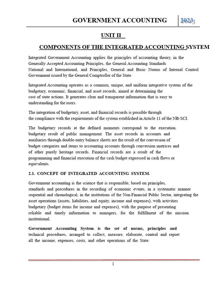 Integrated Government Accounting Overview | PDF | Expense | Budget