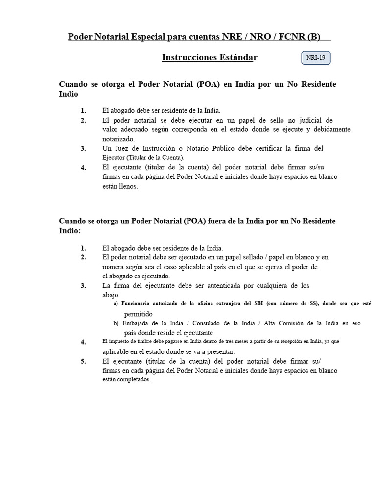 Modelo de Poder Notarial SBI | PDF